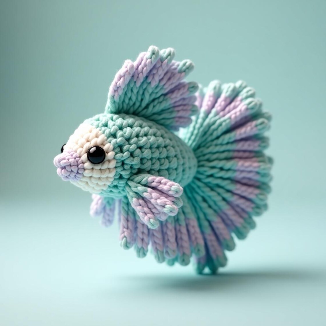 Crochet Betta Fish, Handmade Amigurumi Fish Plush, Soft Pastel Fish Toy ...