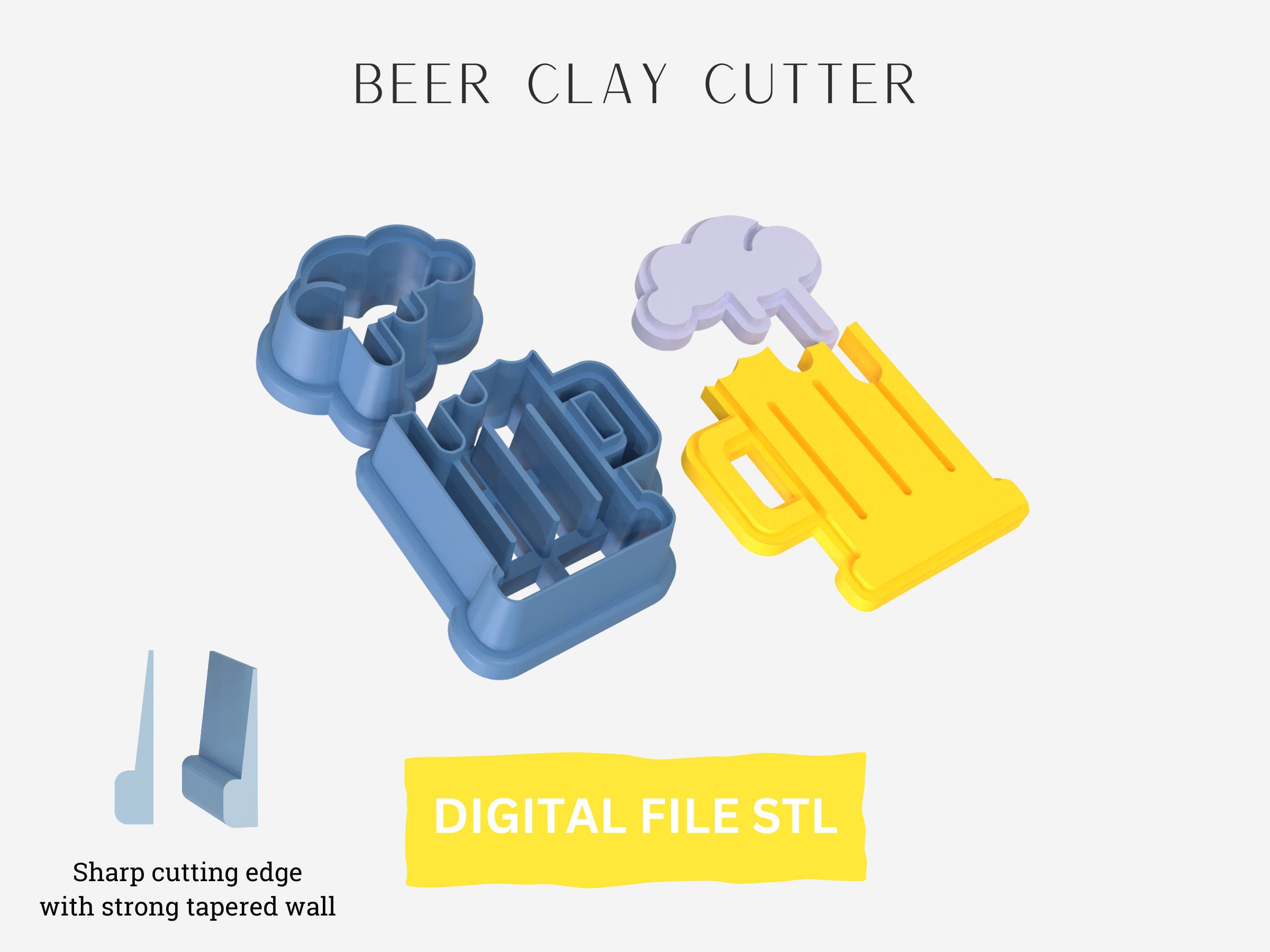 Beer Clay Cutter Digital STL File, Polymer Clay Earring, St Patrick's ...