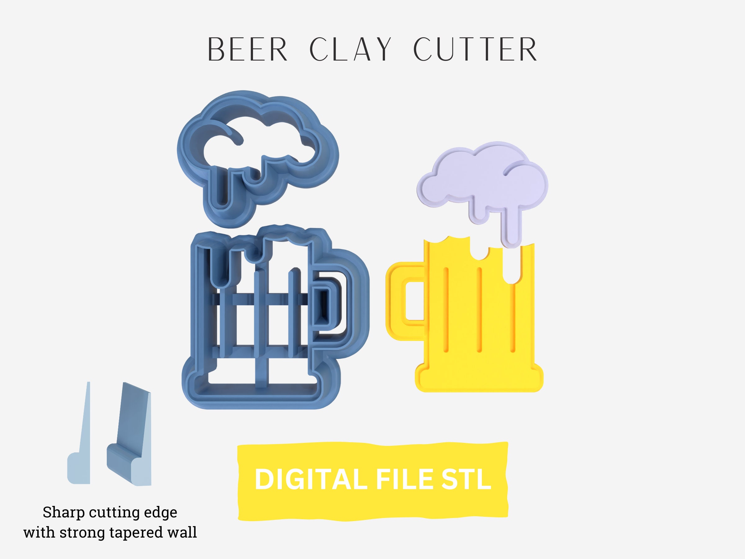 Beer Clay Cutter Digital STL File, Polymer Clay Earring, St Patrick's ...