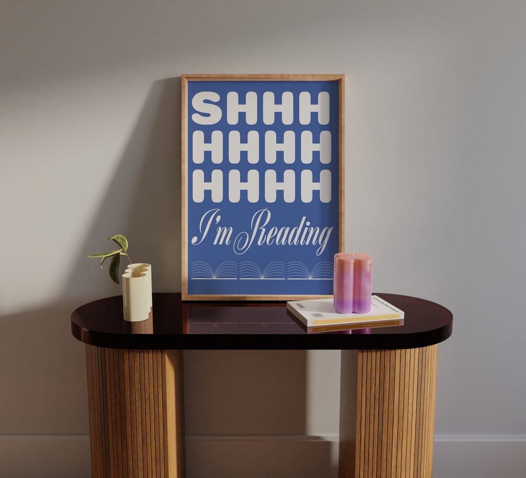 Shhh I'm Reading Print: Bookish Library Art (digital Download) - Etsy