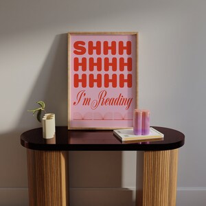 SHHH I'm Reading Print, Digital Download Print, Bookish Art, Library ...