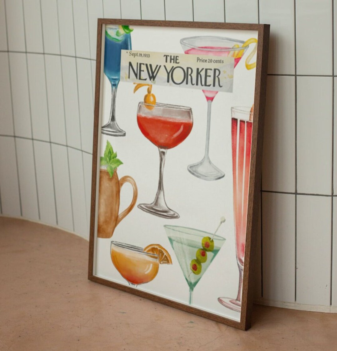 Cocktail Wall Decor, Multi-color, Digital Art - Etsy