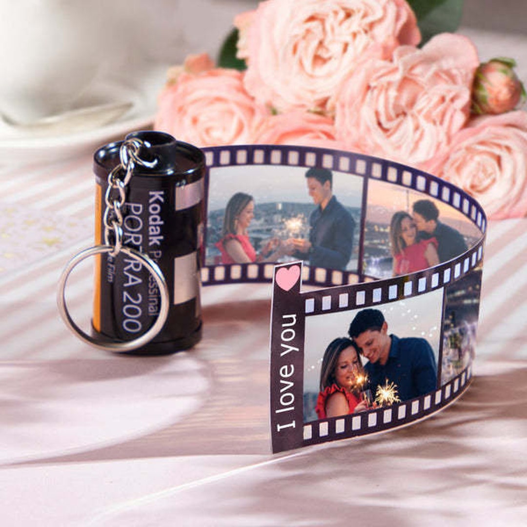 Custom Picture Film Roll Keychain Photo Keychain With Text Valentine's ...