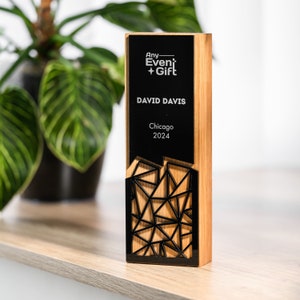 Handcrafted Wooden and Acrylic Award: Unique Recognition Plaque, Custom ...