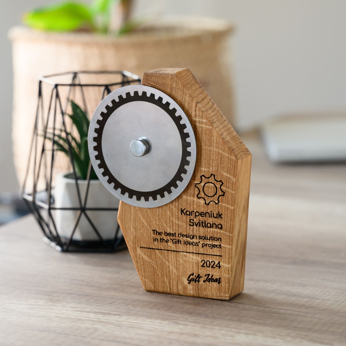 Personalized Wooden Trophy Corporate Award and Retirement Plaque Unique ...