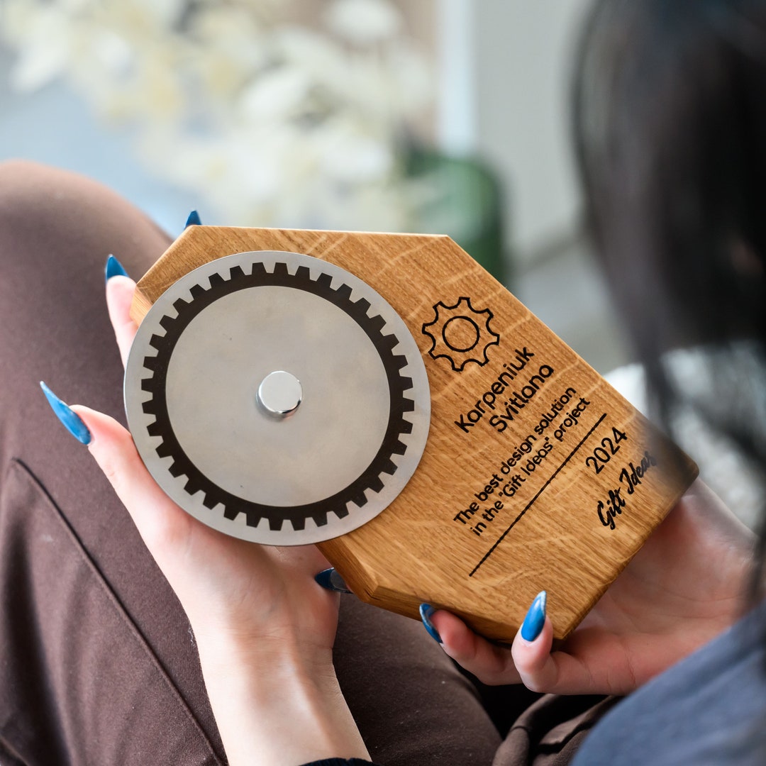 Personalized Wooden Trophy Corporate Award and Retirement Plaque Unique ...