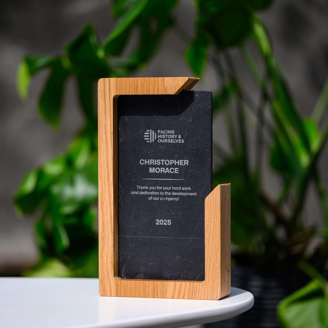 Custom Wooden and Slate Award - Personalized Office Plaque - Etsy