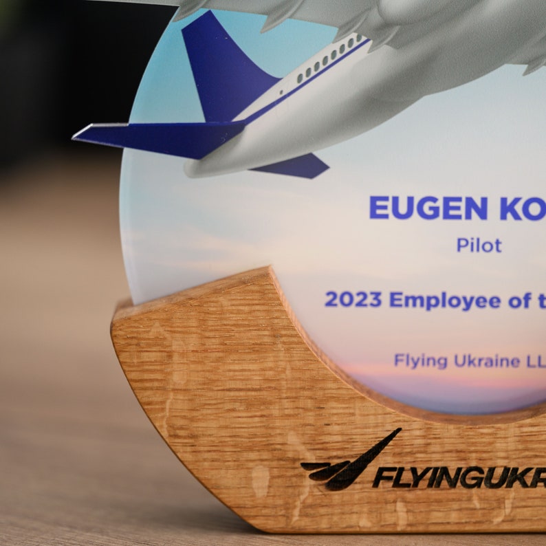 Customizable Wood and Acrylic Trophy Custom Trophies, Business ...