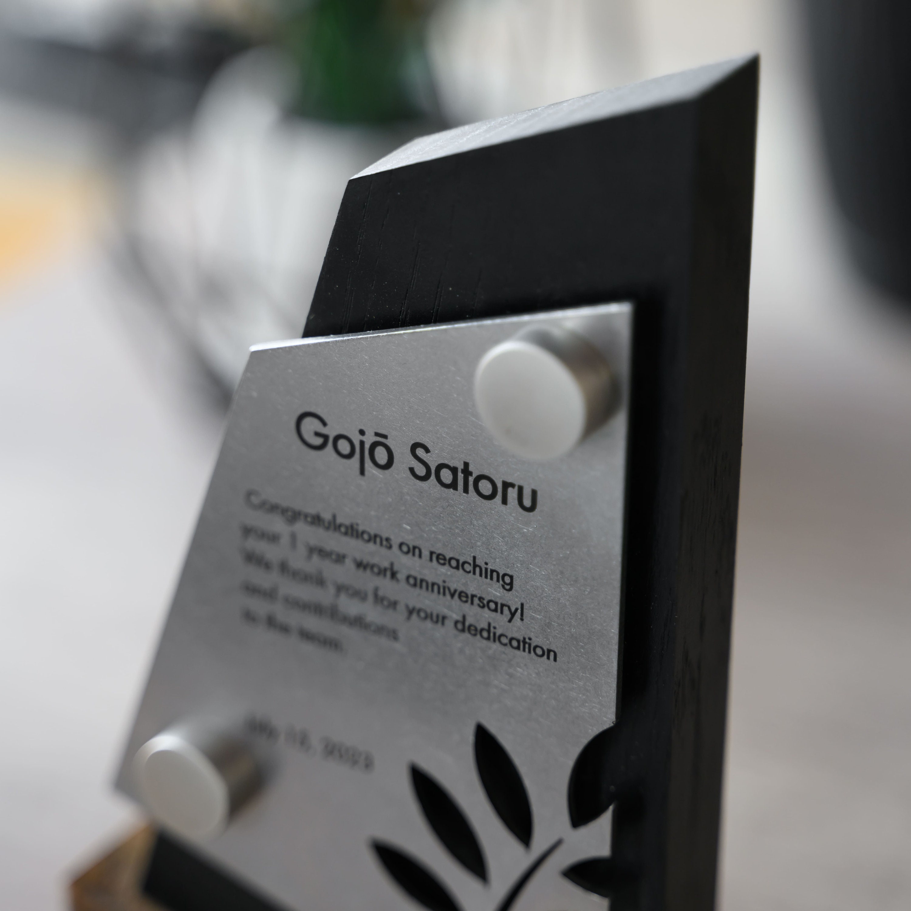 Customized Wood and Metal Trophy - Custom Trophy, Bespoke Employee ...