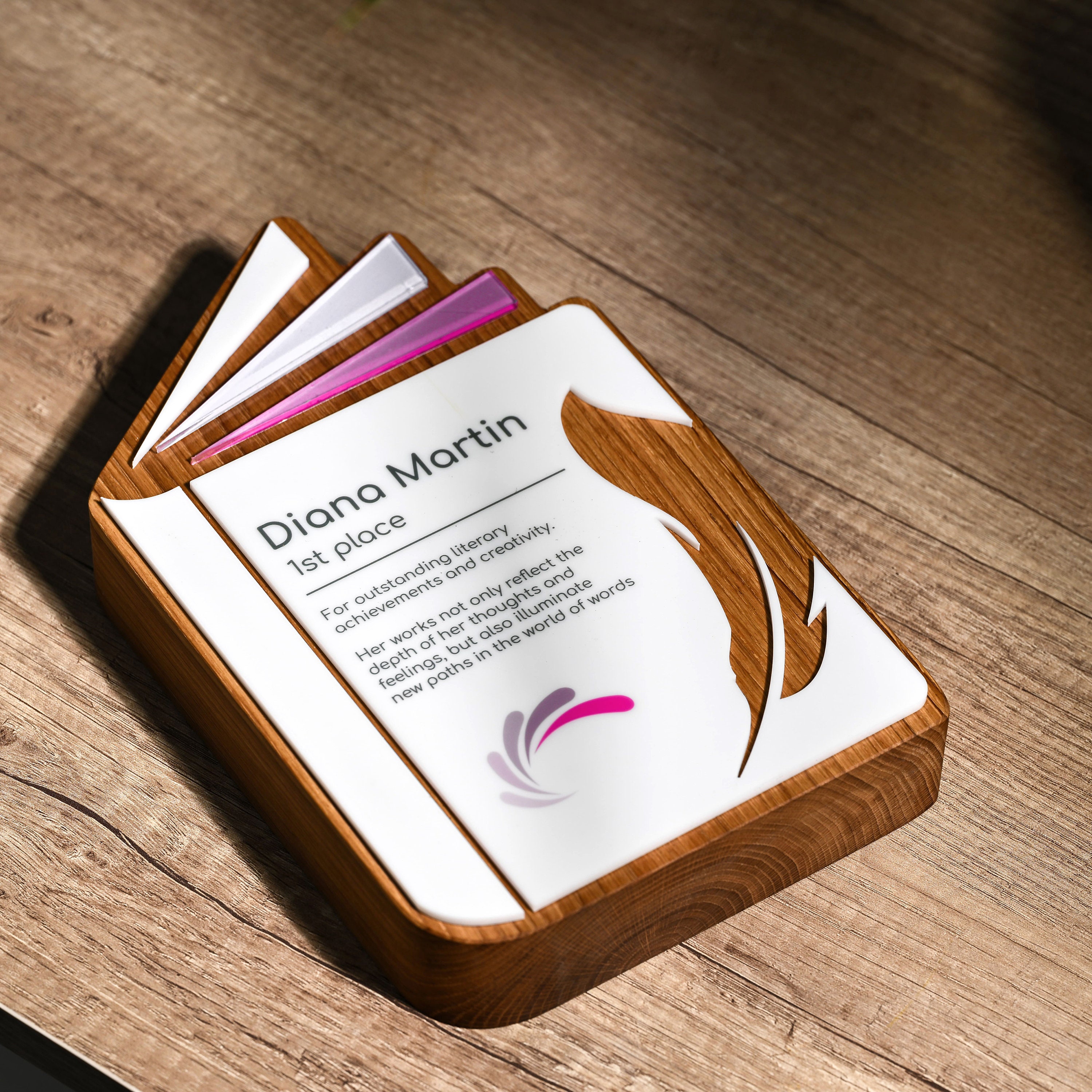 Book Award Trophy Writers Plaque, Personalized Writing Gift ...