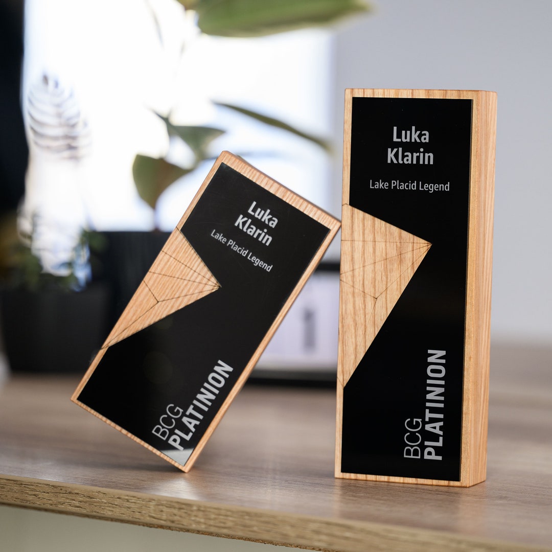 Engraved Wooden and Acrylic Award, Custom Recognition Plaque ...