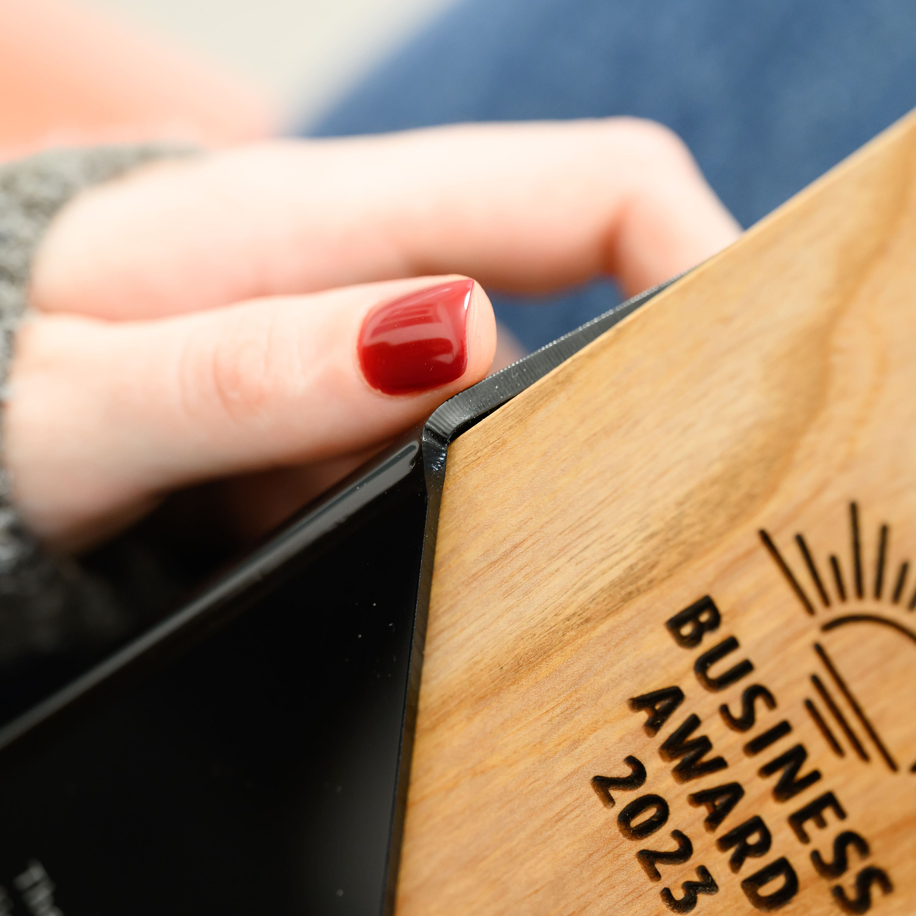 Irregular Shape Bespoke Wooden Trophy, Modern Personalized Award With ...