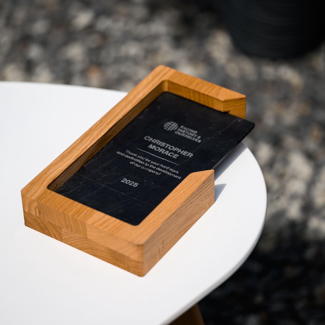 Custom Wooden and Slate Award - Personalized Office Plaque - Etsy