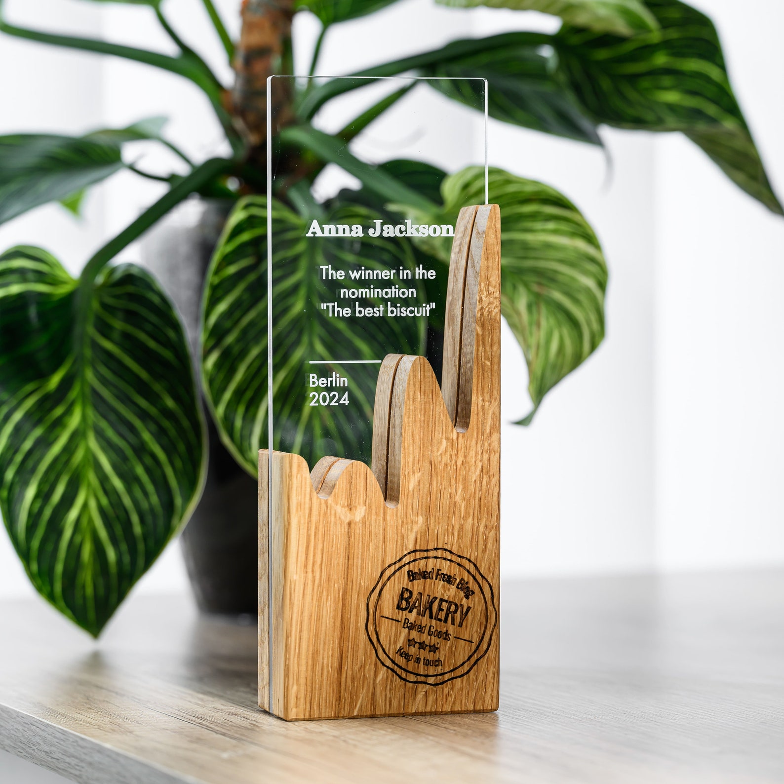 Unique Design Custom Wooden Trophy: Modern Personalized Award With ...
