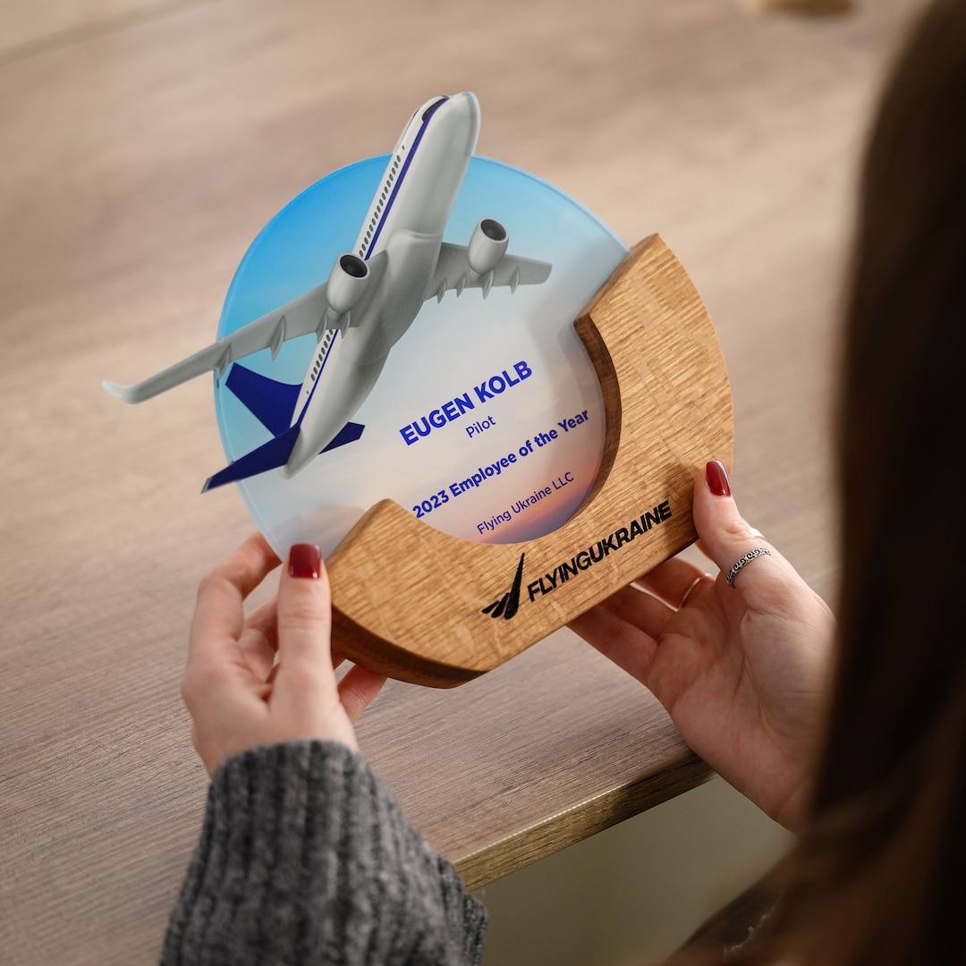 Customizable Wood and Acrylic Trophy Custom Trophies, Business ...