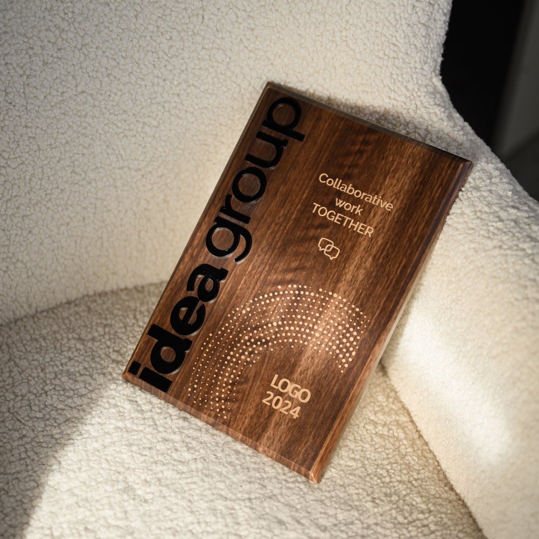 Personalized Wooden Award Plaque: Engraved Acrylic Corporate Gift - Etsy