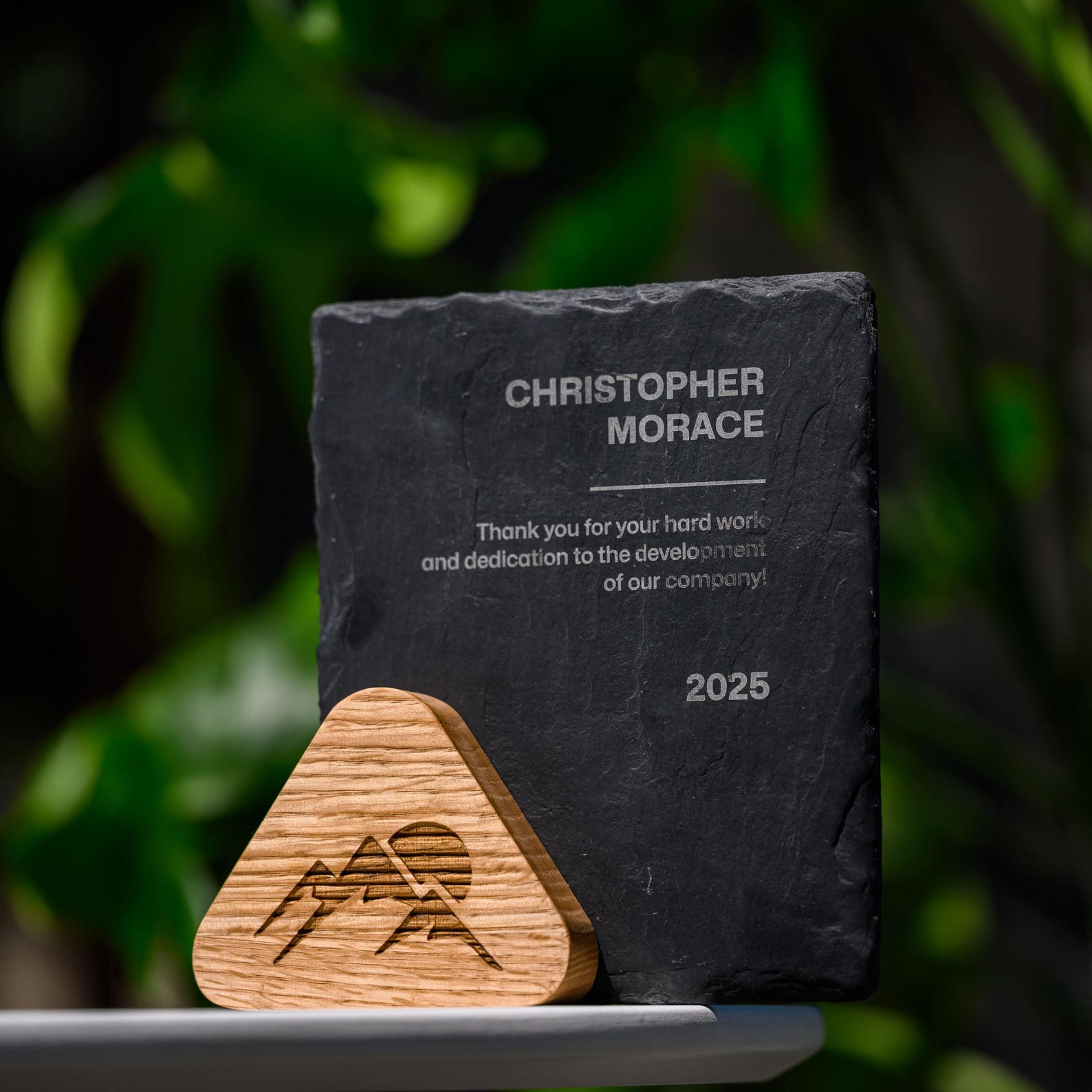 Rustic Wooden and Slate Award - Custom Engraved Plaque - Etsy