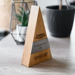 Customized Wood and Metal Trophy - Contemporary Recognition Award for ...