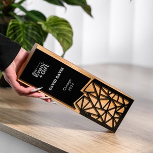 Handcrafted Wooden and Acrylic Award: Unique Recognition Plaque, Custom ...