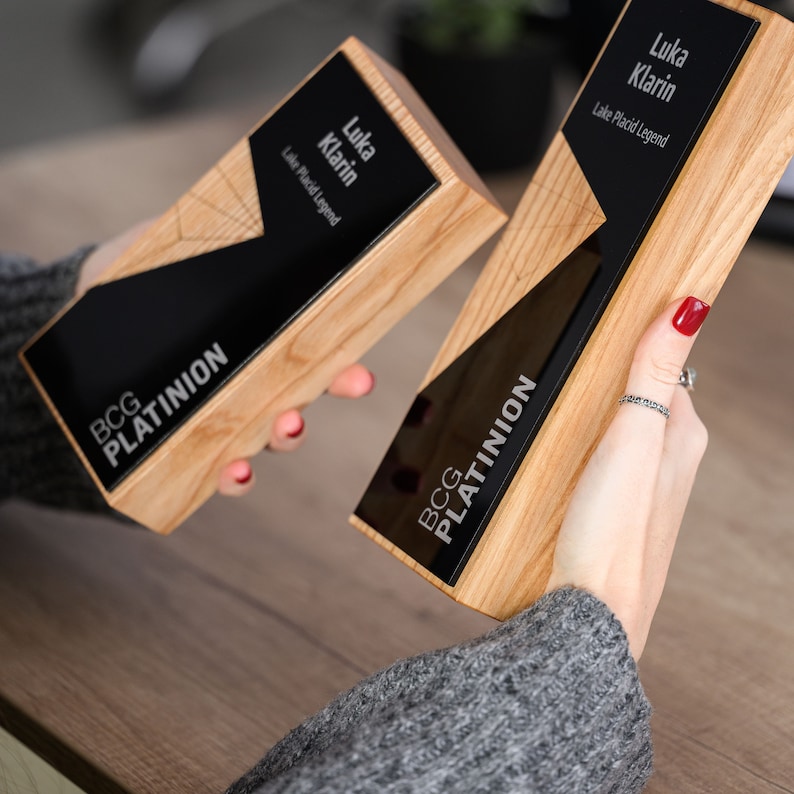 Engraved Wooden and Acrylic Award, Custom Recognition Plaque ...