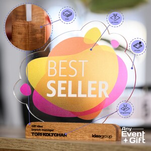 Customizable Wood and Acrylic Trophy - Custom Trophies, Business ...
