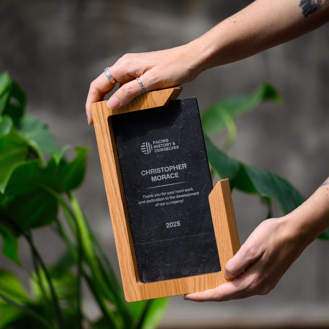 Custom Wooden and Slate Award - Personalized Office Plaque - Etsy