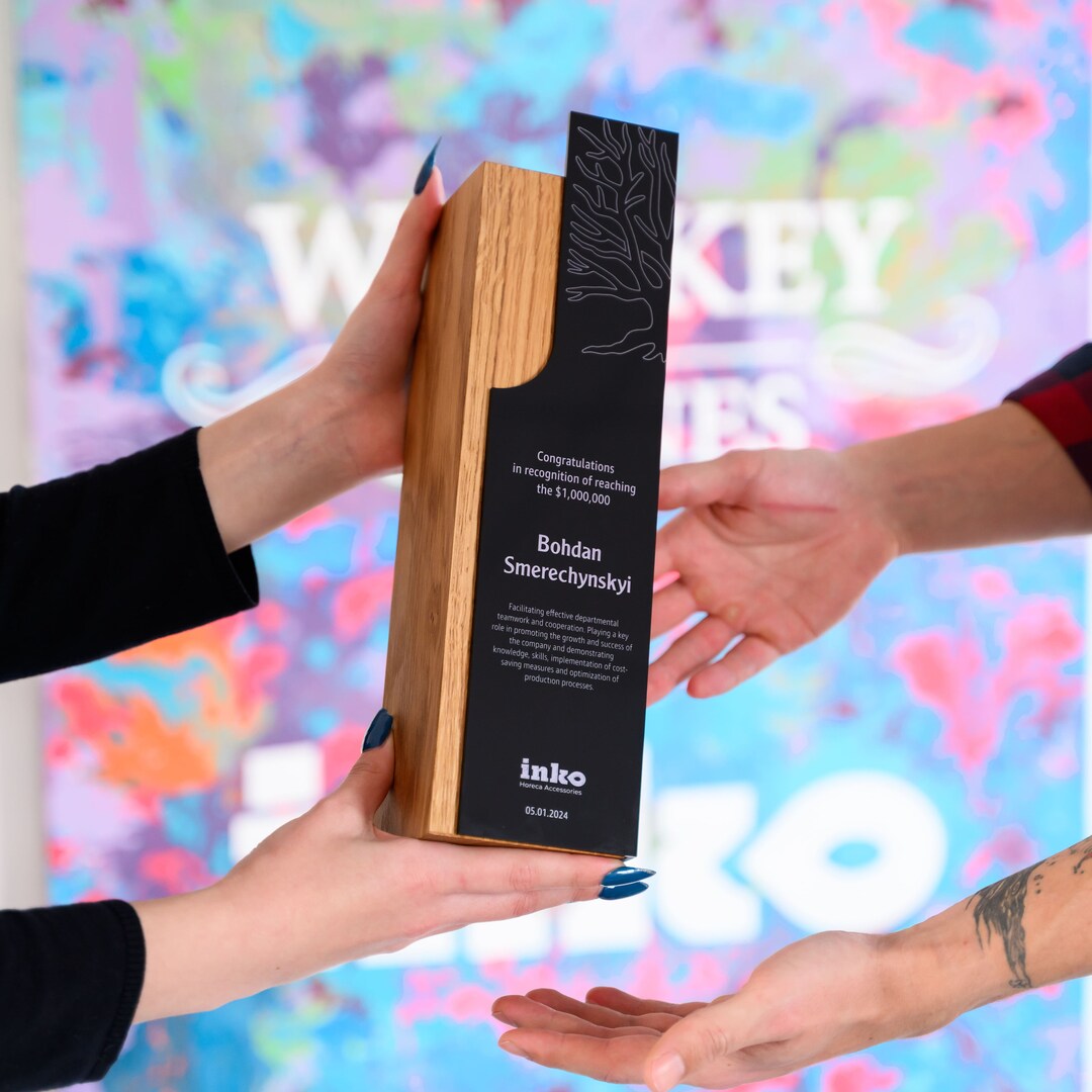 Customizable Wood and Acrylic Trophy - Custom Trophies, Business ...