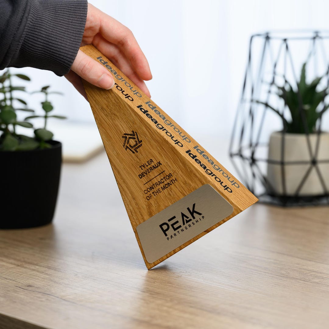 Handcrafted Wood and Acrylic Plaque | Custom Business Award for ...