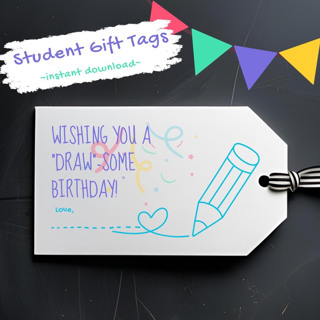 Printable Student Gift Tags: Class Gifts, Teacher Gifts (PDF ...
