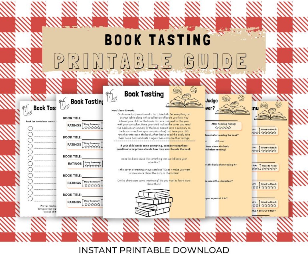 Book Tasting Kit: Printable How-to Guide, Ratings & Discussion - Etsy