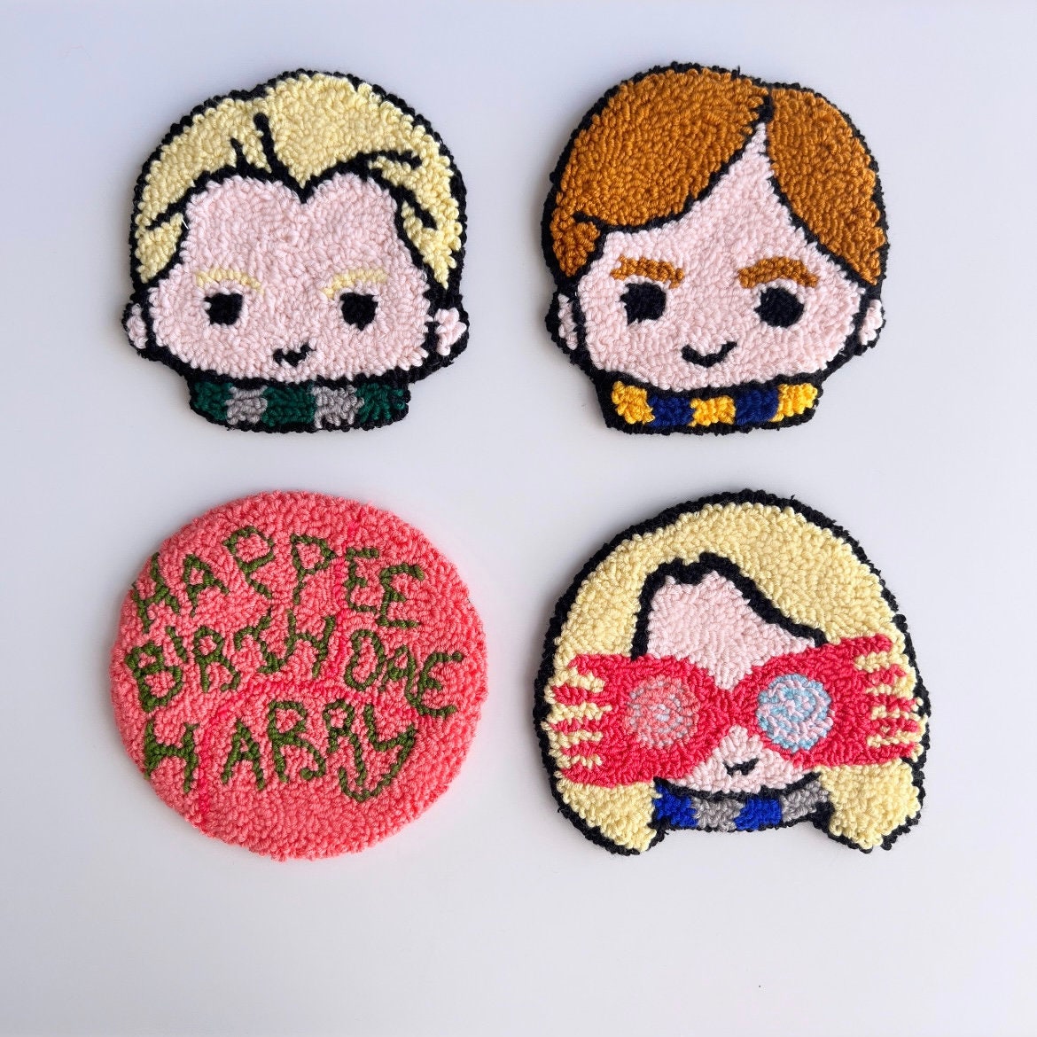 Harry Potter Punch Needle Coasters, Punch Needle Mug Rugs, Gift ...