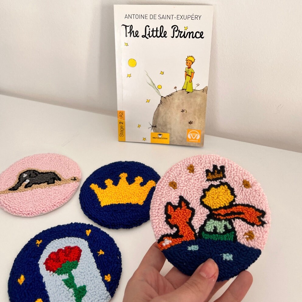 The Little Prince Punch Needle Coasters, Y2K Punch Needle Mug Rugs ...