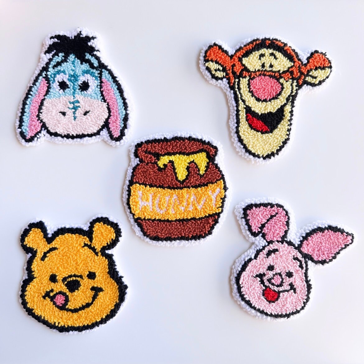 Winnie the Pooh Punch Needle Coasters, Punch Needle Mug Rugs, Gift ...