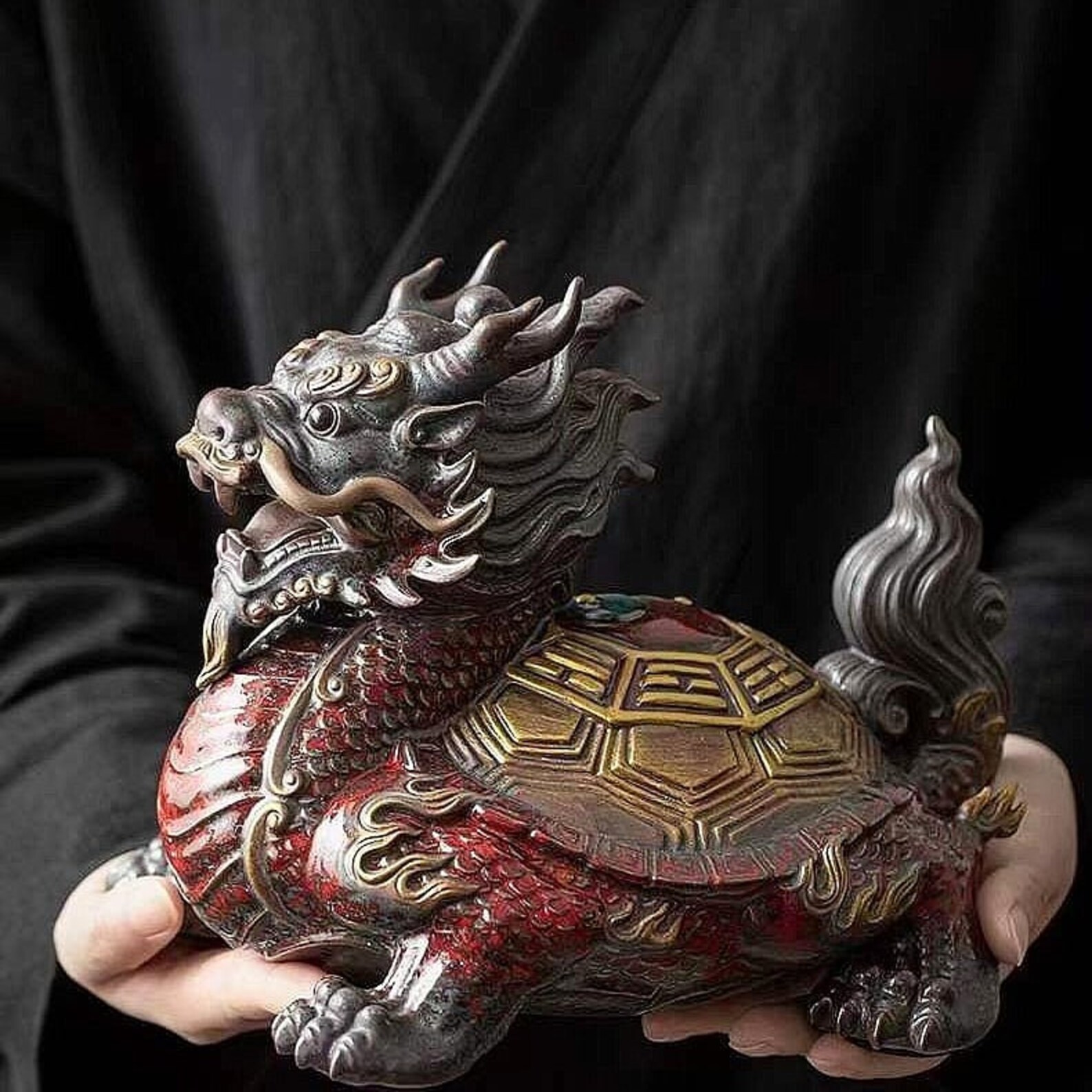 Modern Dynasty Dragon Turtle Statue Ceramic | New Design 2025 | Home ...