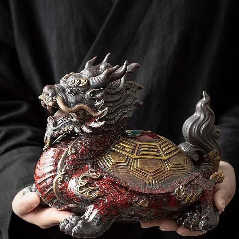 Modern Dynasty Dragon Turtle Statue Ceramic | New Design 2024 | Home ...