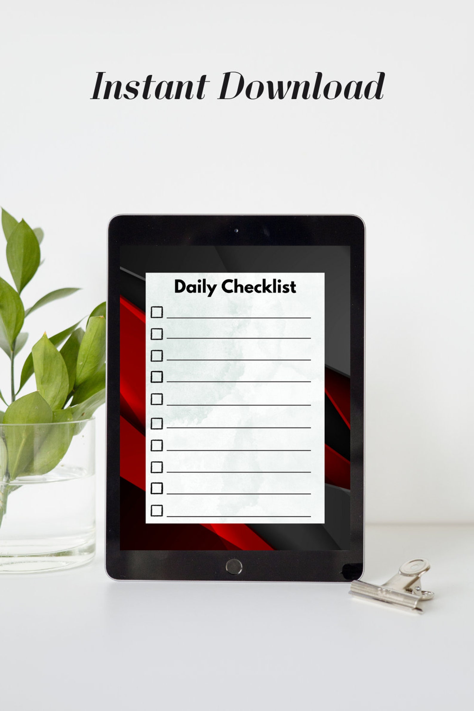 Daily Checklist, Daily to Do List, Red and Black to Do List - Etsy