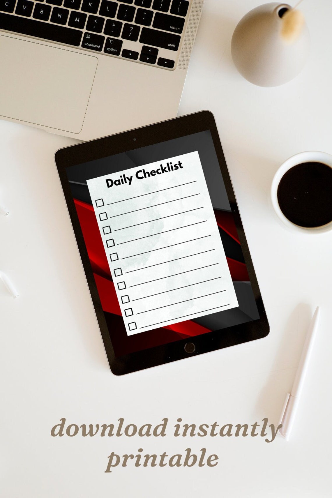 Daily Checklist, Daily to Do List, Red and Black to Do List - Etsy