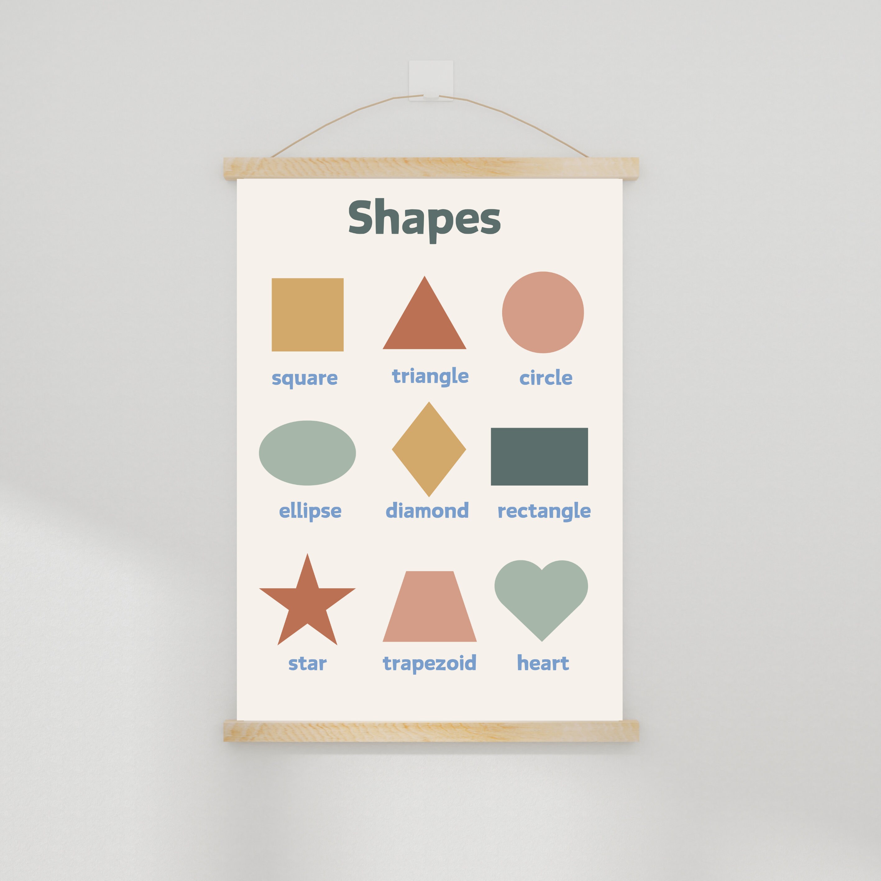 Boho Chic Shapes Educational Poster for Children's Learning Adventure ...