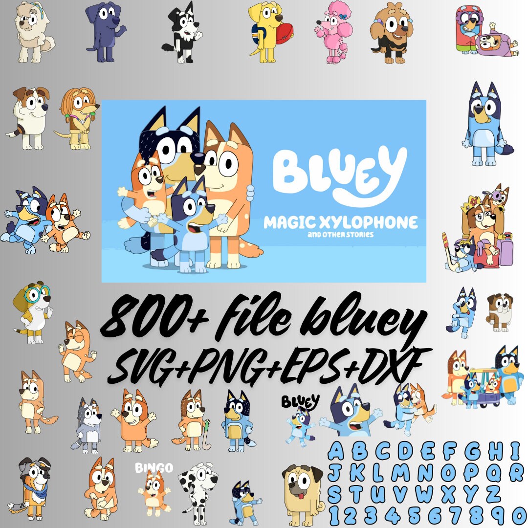 800 Design Blueyy PNG Files Set Bundle , Only Blueyy Svg and Png or JPG ...