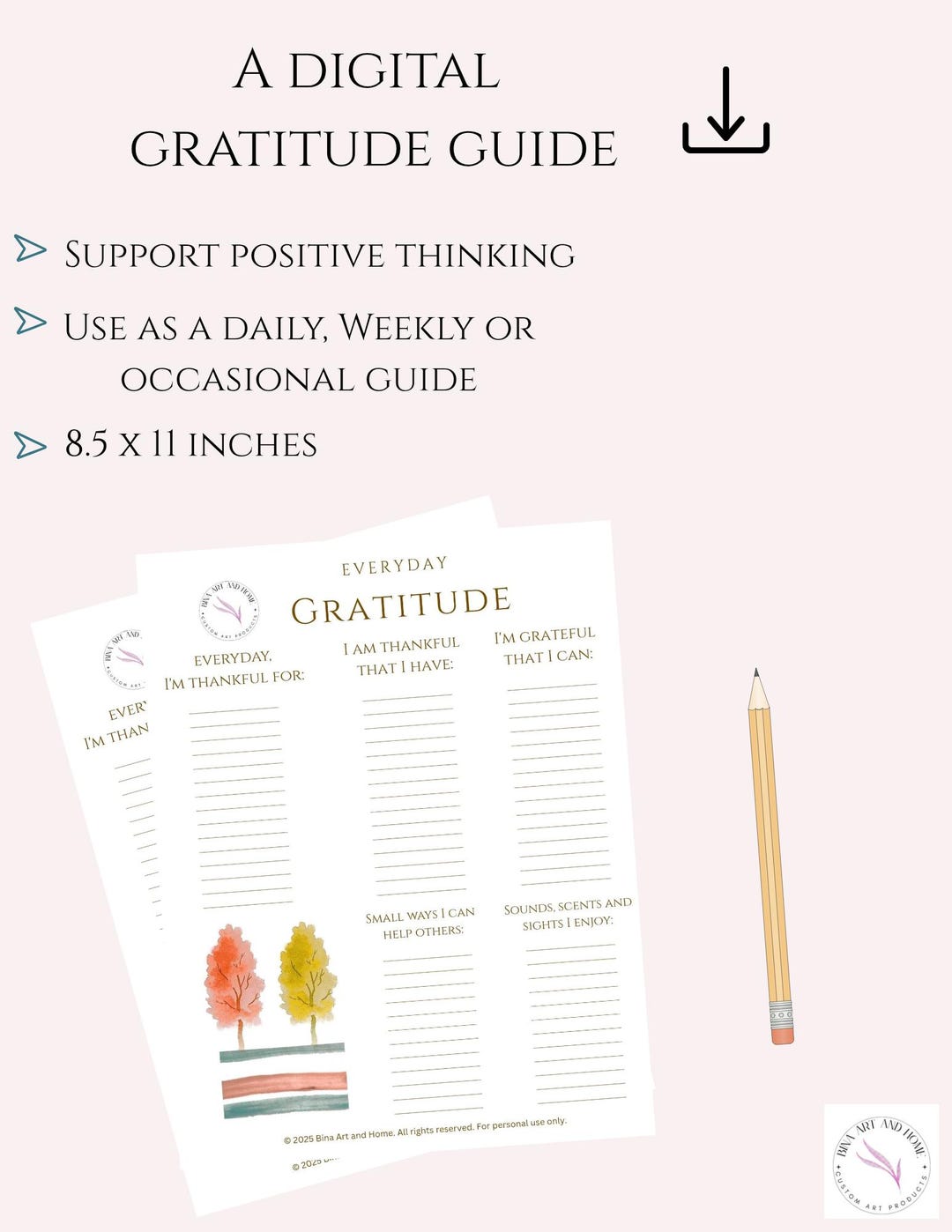 Mindful Gratitude Worksheet Printable for Adults to Cultivate Inner ...