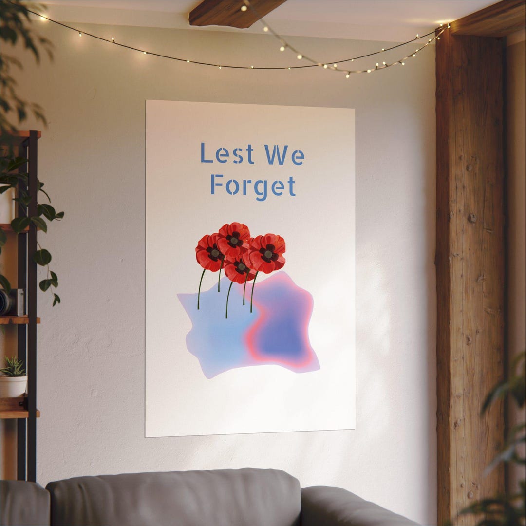Lest We Forget, Poppy Wall Art Poster, Textured Watercolor Paper ...