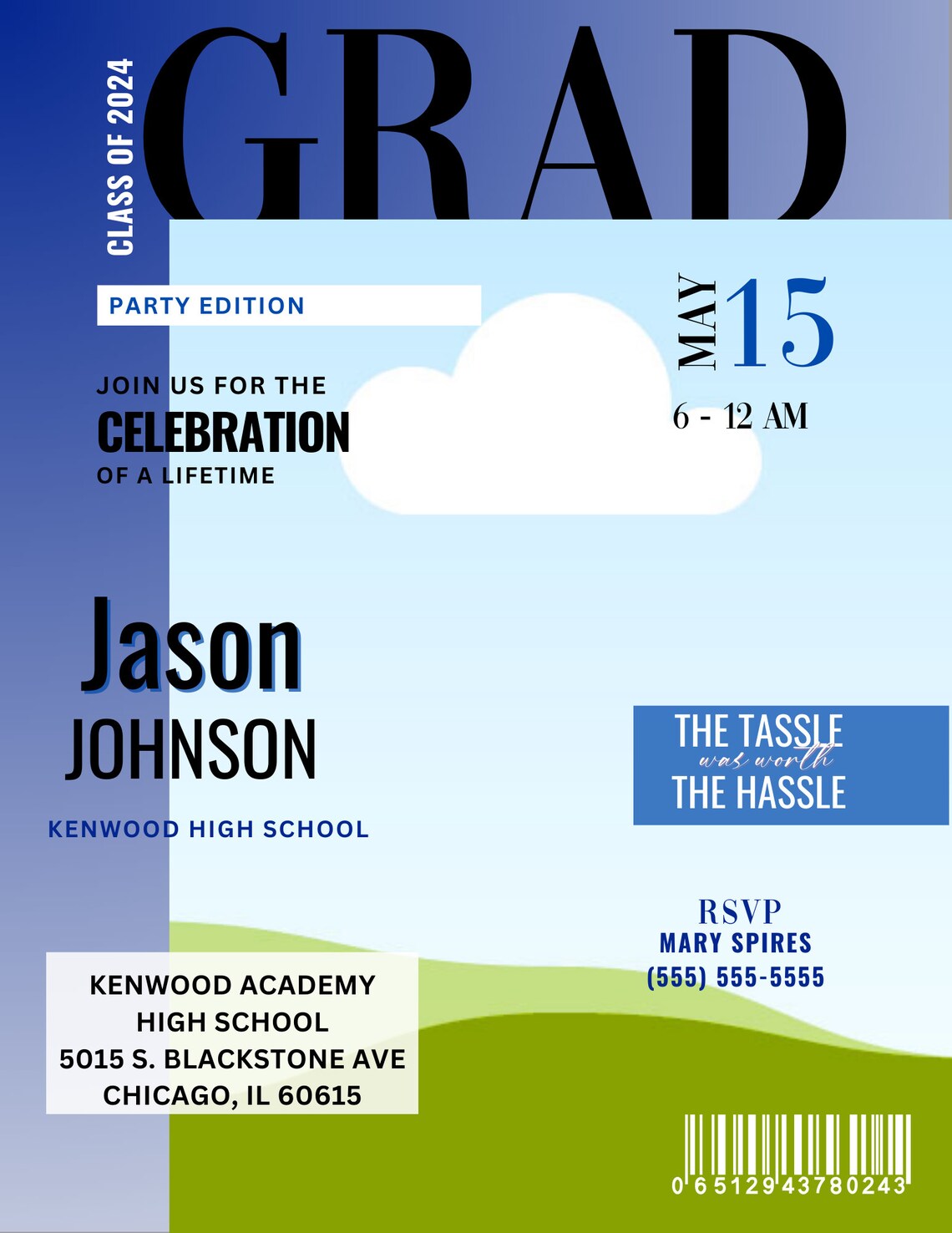 EDITABLE Graduation Magazinetemplate-100% Editable Magazine Cover- PDF ...