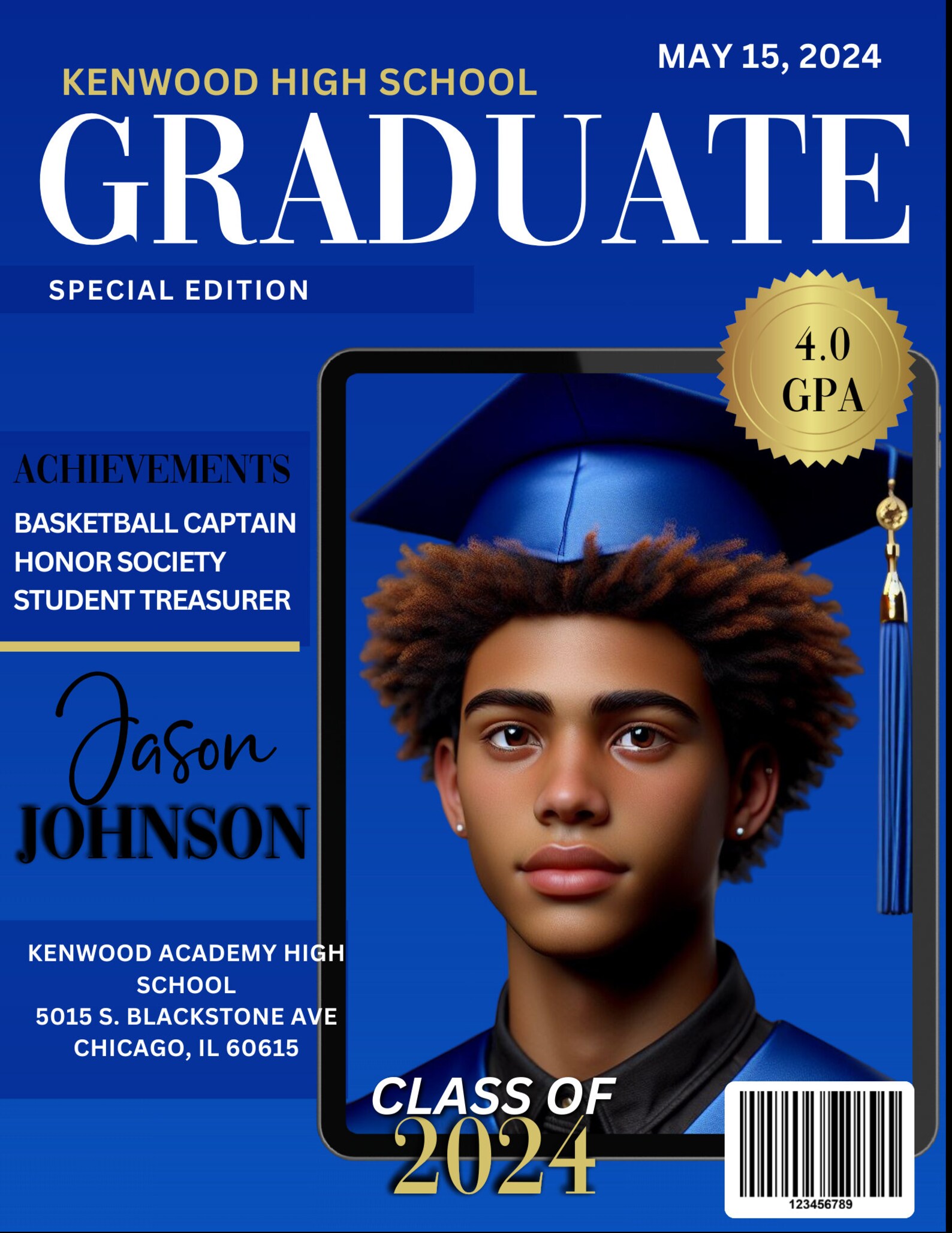 EDITABLE Graduation Magazinetemplate-100% Editable Magazine Cover- PDF ...