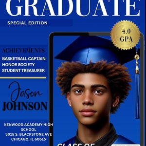 EDITABLE Graduation Magazinetemplate-100% Editable Magazine Cover- PDF ...