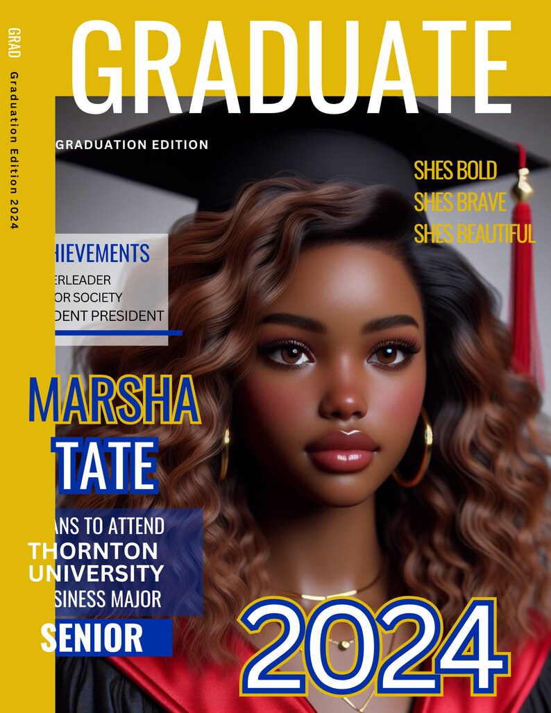 EDITABLE Graduation Magazinetemplate-100% Editable Magazine Cover- PDF ...