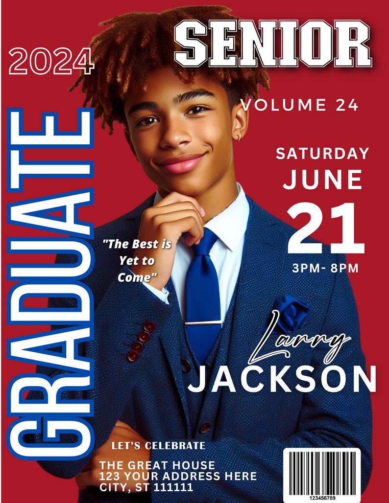 EDITABLE Graduation Magazinetemplate-100% Editable Magazine Cover- PDF ...