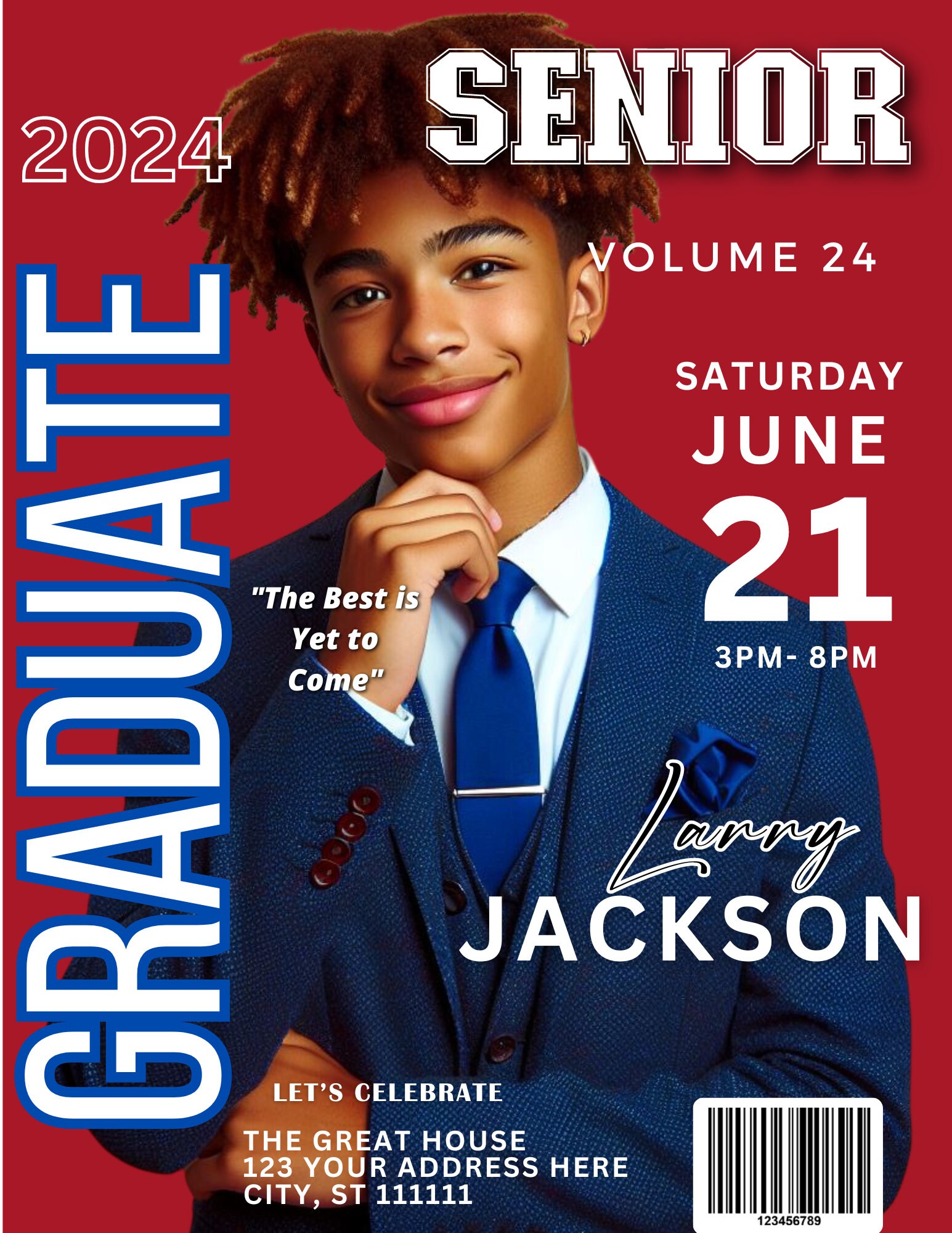 EDITABLE Graduation Magazinetemplate-100% Editable Magazine Cover PDF ...