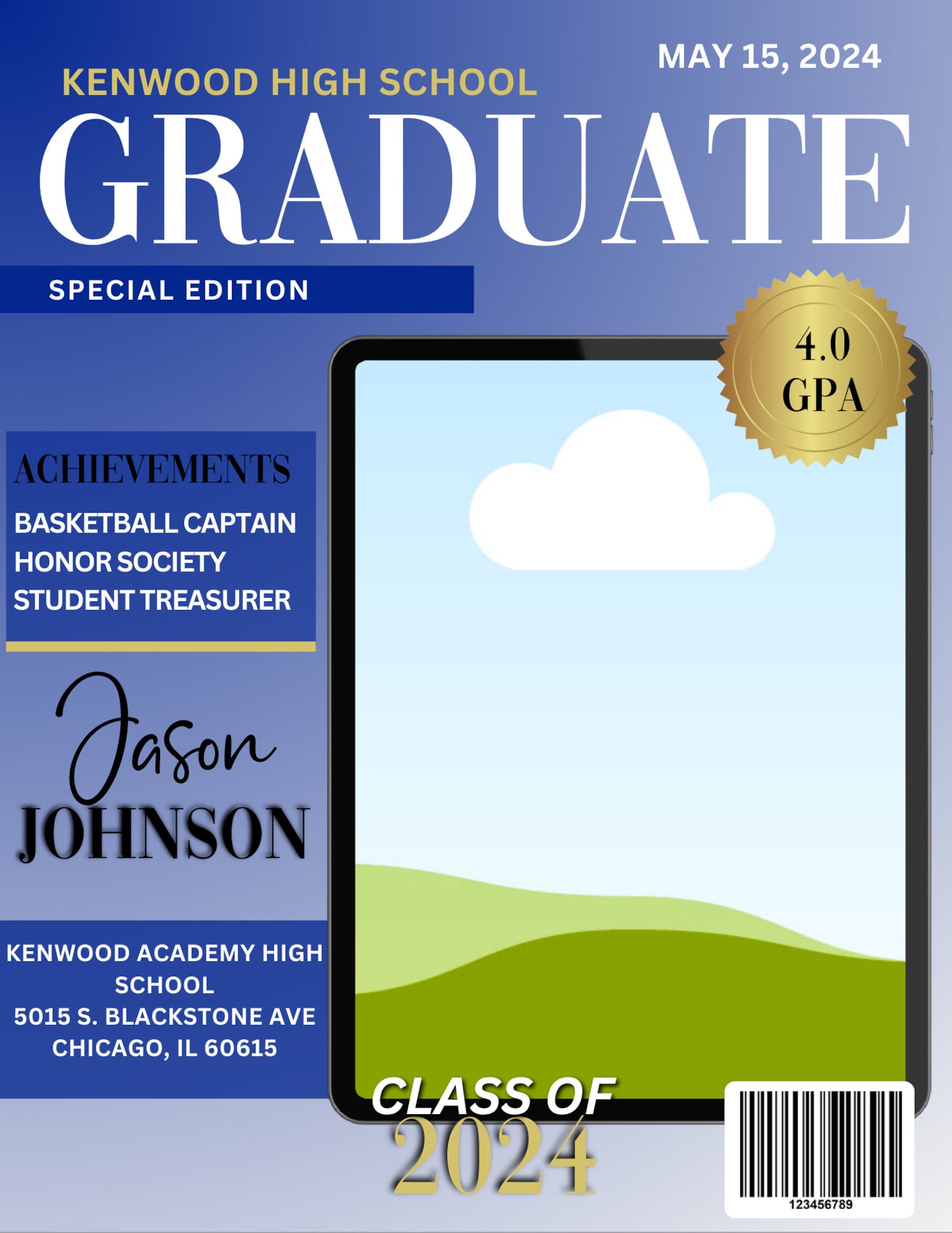 EDITABLE Graduation Magazinetemplate-100% Editable Magazine Cover- PDF ...