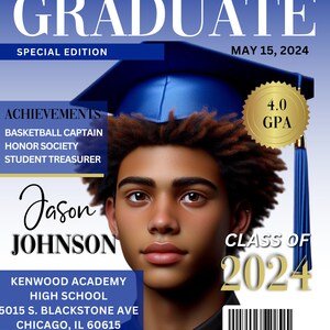 EDITABLE Graduation Magazinetemplate-100% Editable Magazine Cover- PDF ...