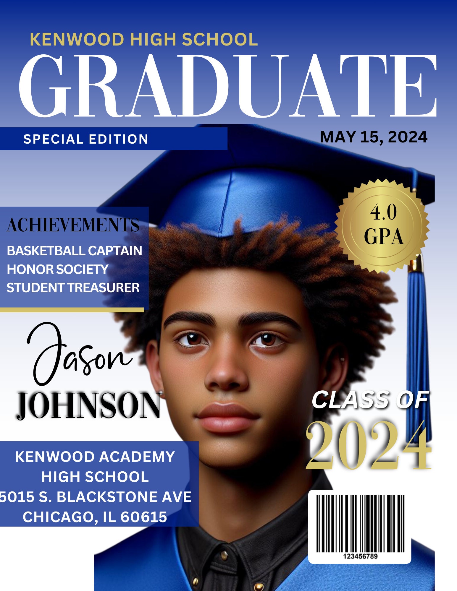 EDITABLE Graduation Magazinetemplate-100% Editable Magazine Cover- PDF ...